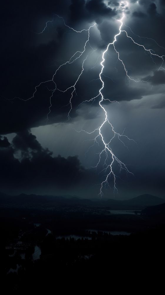 Lightning storm thunderstorm outdoors nature. | Premium Photo - rawpixel