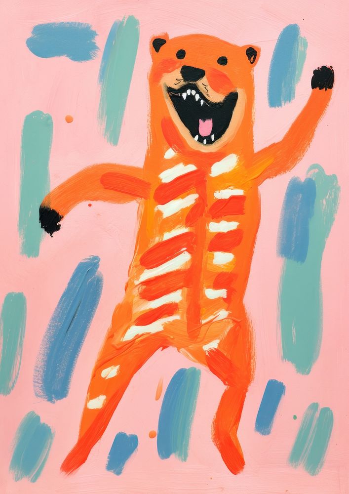Tiger dancing art painting animal. | Premium Photo Illustration - rawpixel