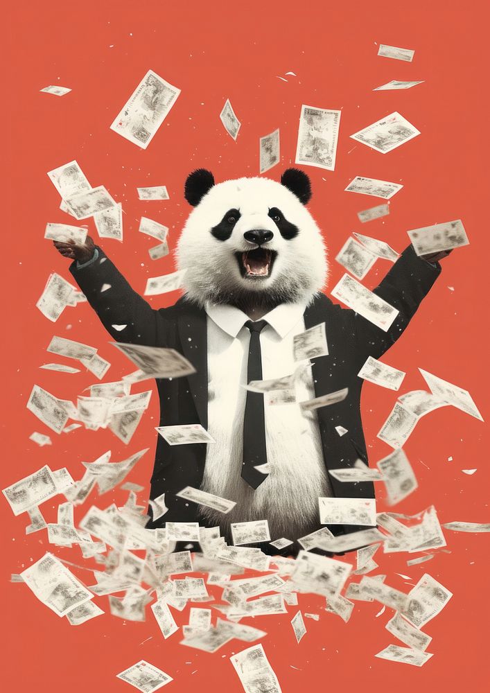 Panda businessperson art representation advertisement. | Premium Photo ...