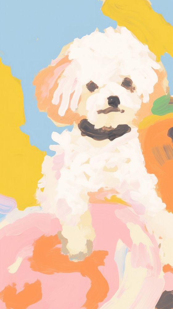 Poodle dog painting backgrounds abstract. | Premium Photo Illustration ...