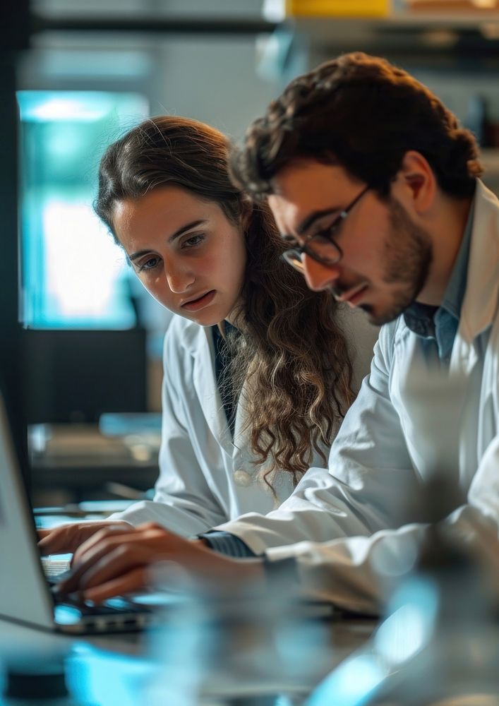 Scientists laptop computer concentration. | Premium Photo - rawpixel