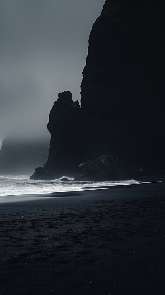 Black beach outdoors nature coast. | Premium Photo - rawpixel