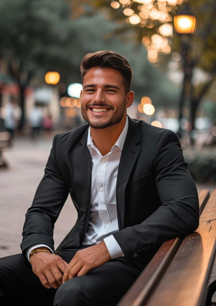Sitting blazer adult smile. | Premium Photo - rawpixel