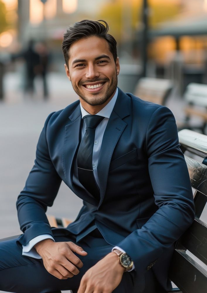 Sitting blazer adult smile. | Premium Photo - rawpixel