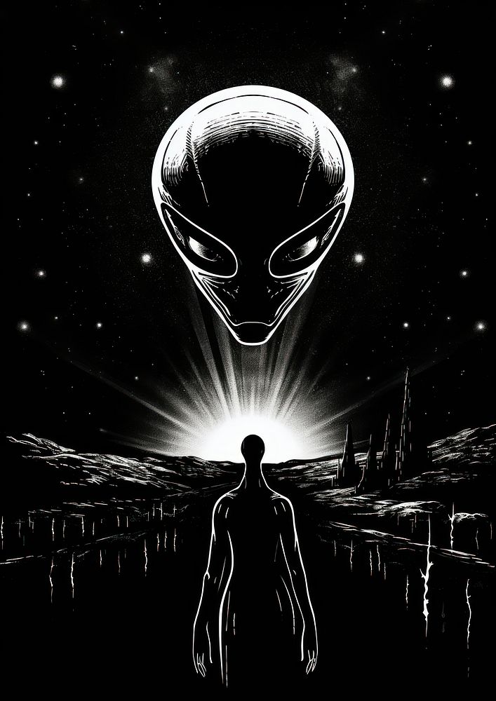 An alien night black transportation. | Free Photo Illustration - rawpixel