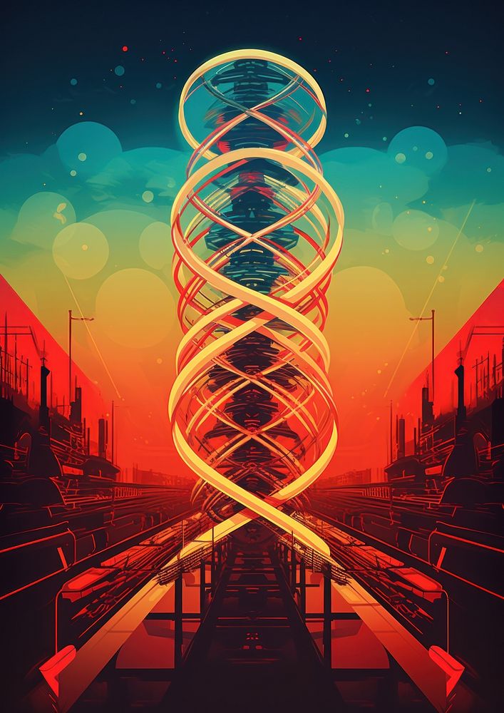 A dna city art architecture. | Free Photo Illustration - rawpixel