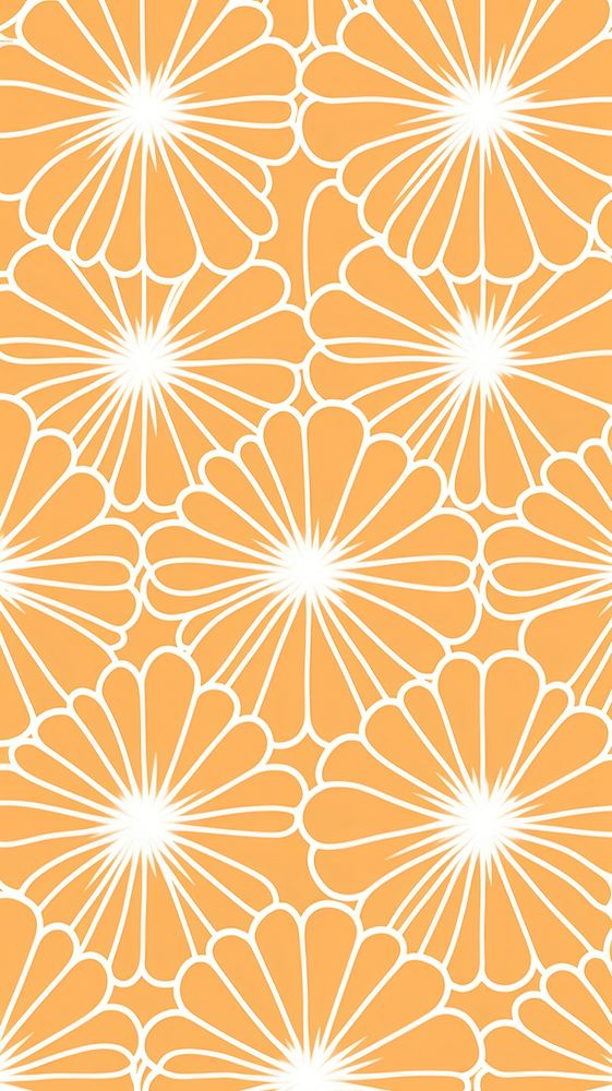 Orange flower pattern wallpaper line. | Premium Photo Illustration ...