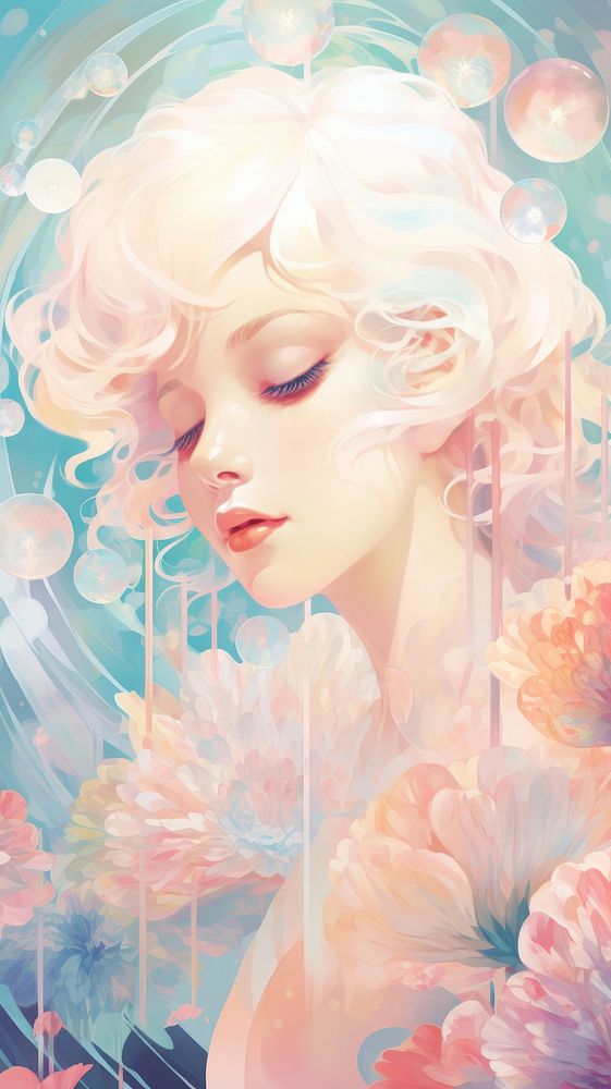 A sparkling art portrait flower. | Premium Photo Illustration - rawpixel