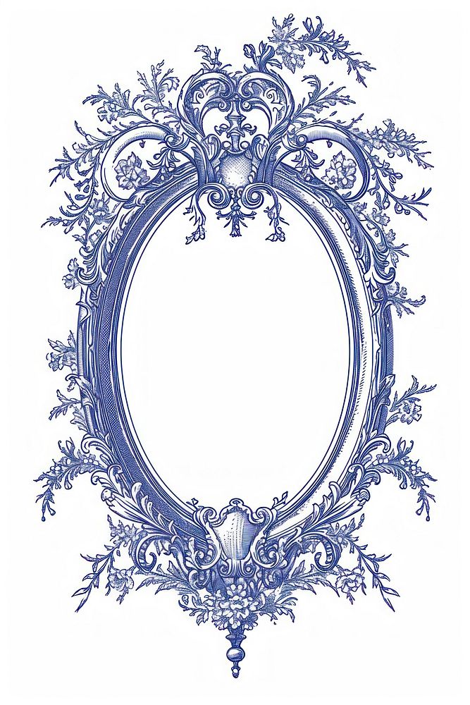 Antique mirror pattern drawing sketch. | Free Photo Illustration - rawpixel