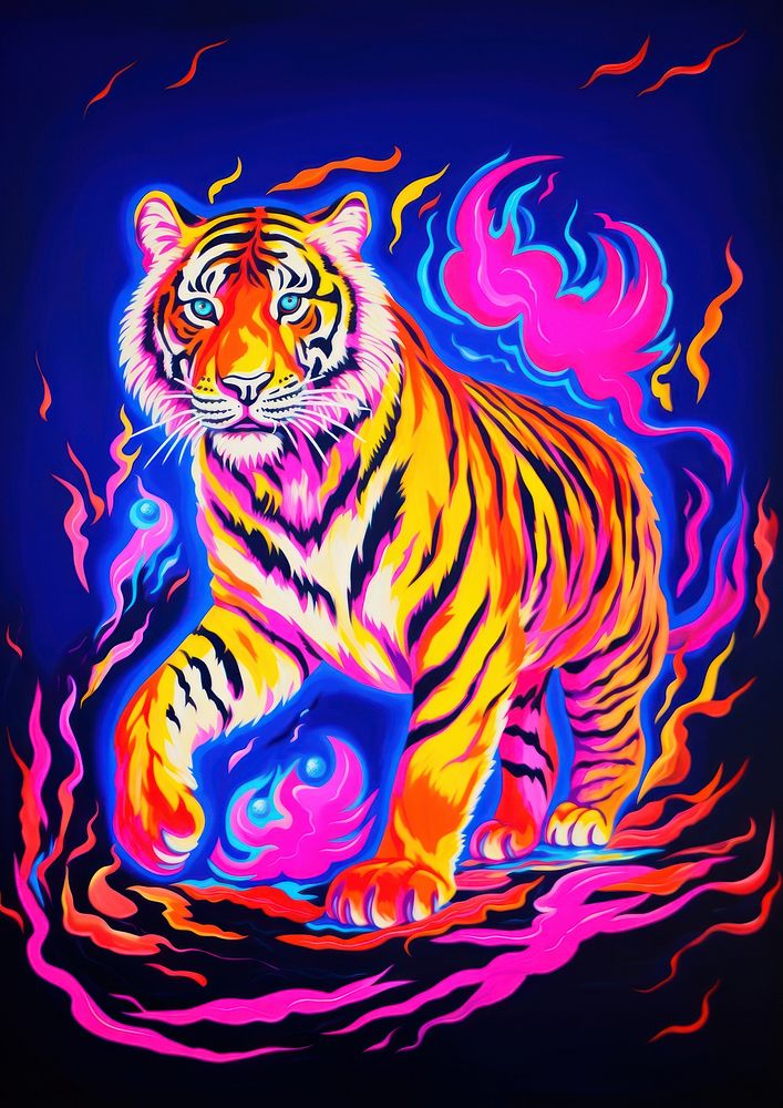 tiger creativity carnivora painting. AI | Premium Photo Illustration ...