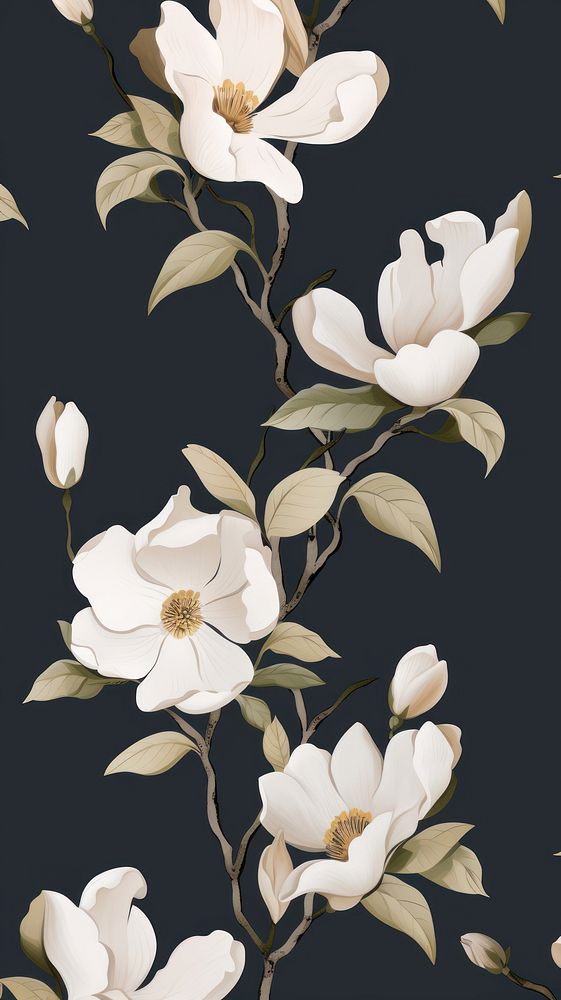 Magnolia flowers backgrounds pattern plant. | Free Photo Illustration ...