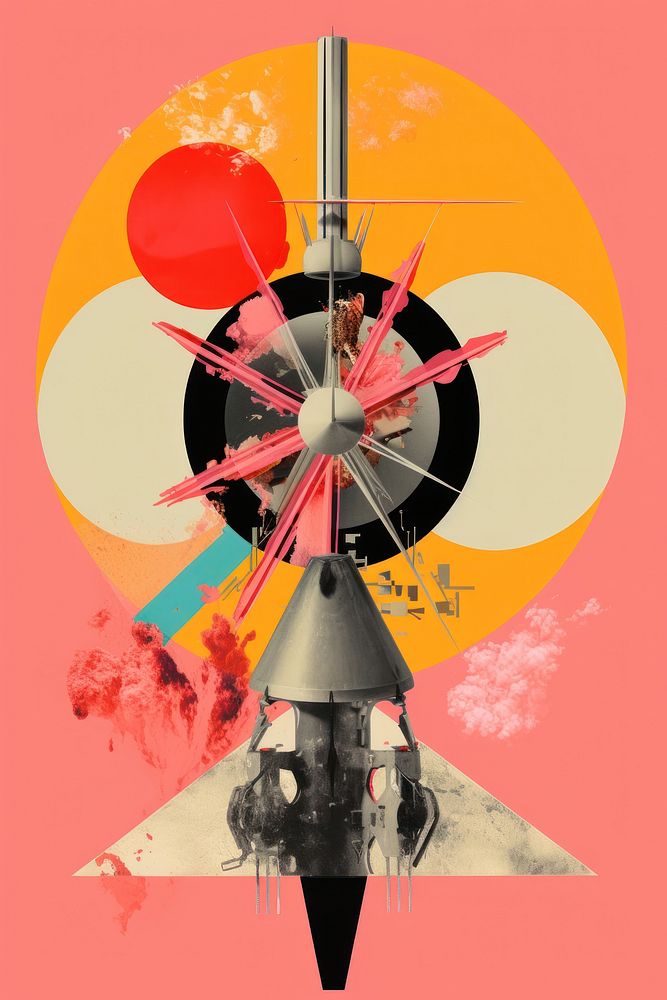 nuclear weapon collage painting graphics. | Premium Photo Illustration ...