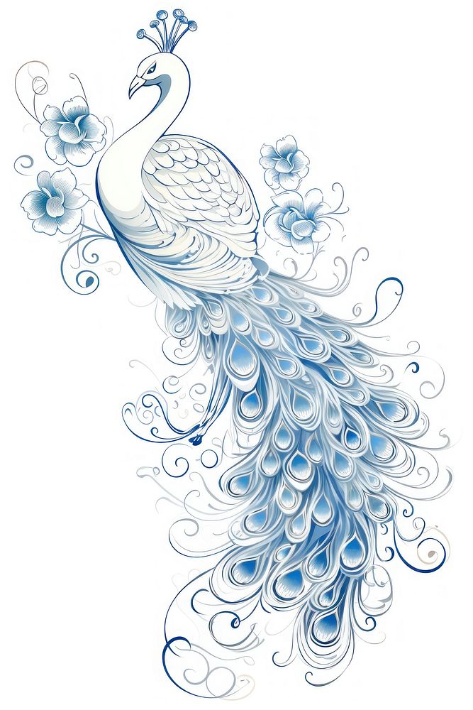 Peacock drawing pattern sketch | Free Photo Illustration - rawpixel