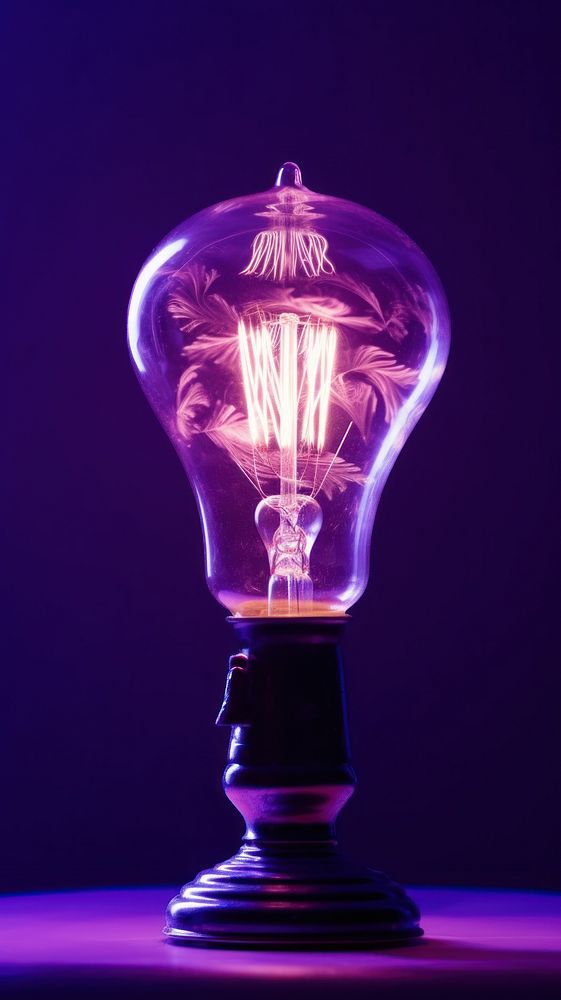purple lamp lightbulb lighting electricity. | Premium Photo - rawpixel