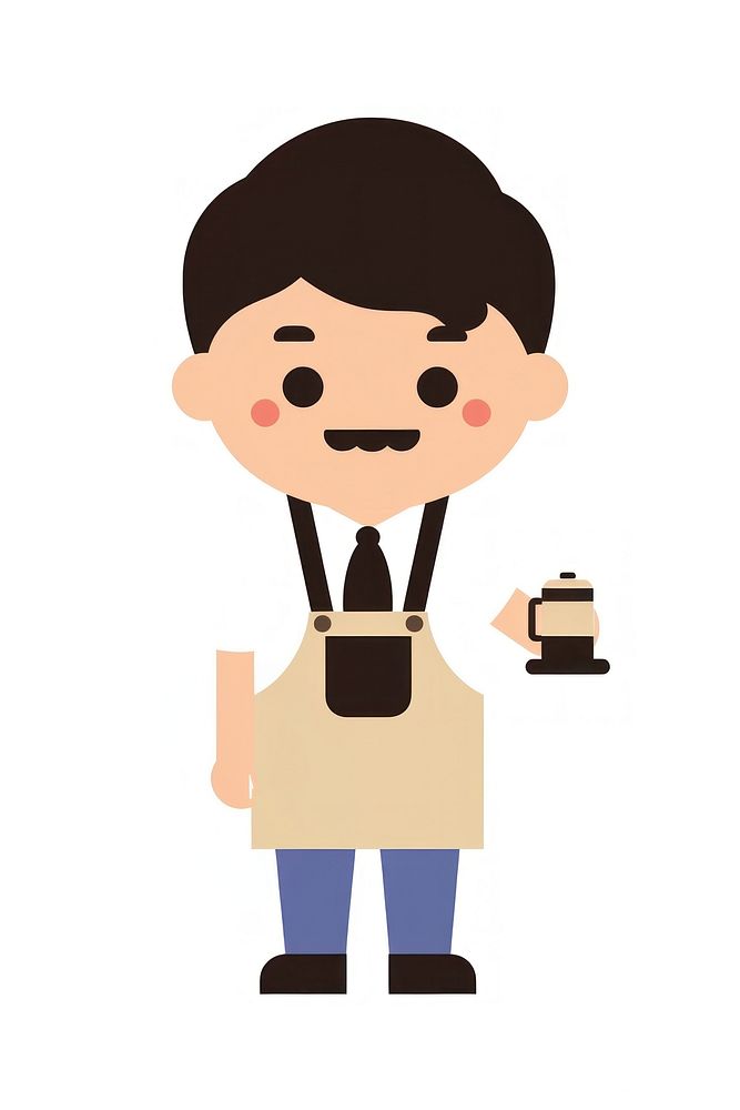 Flat design character barista cartoon | Free Photo Illustration - rawpixel