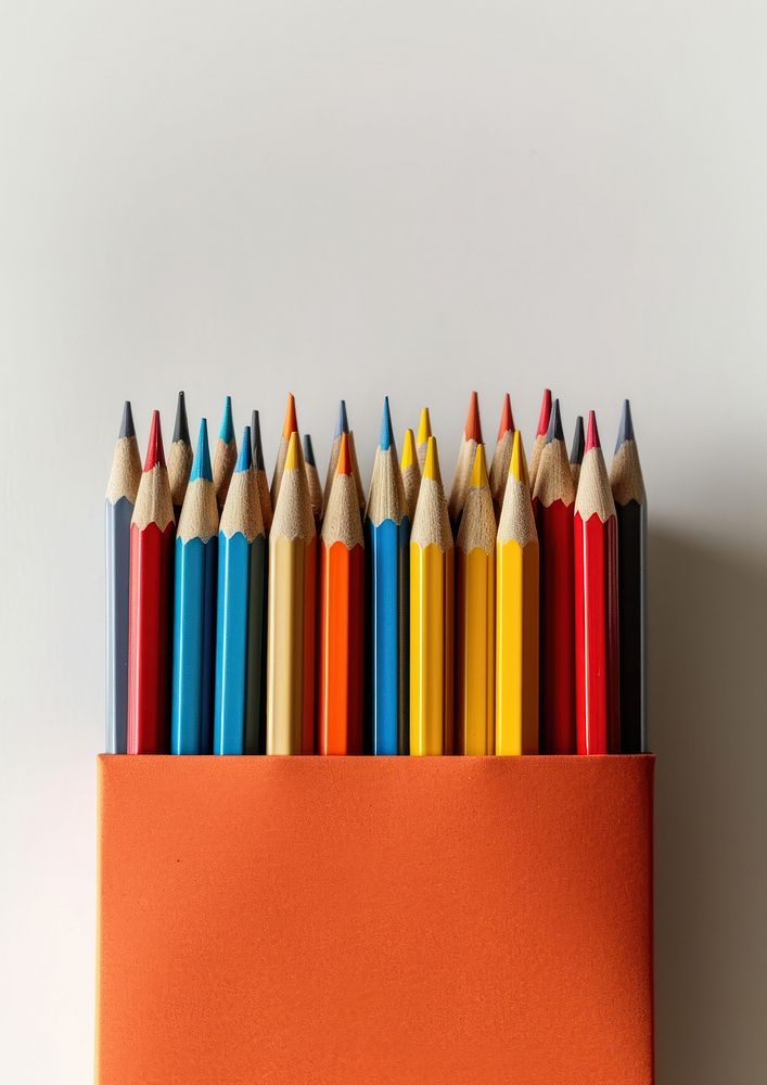Pencil box white background arrangement | Premium Photo - rawpixel