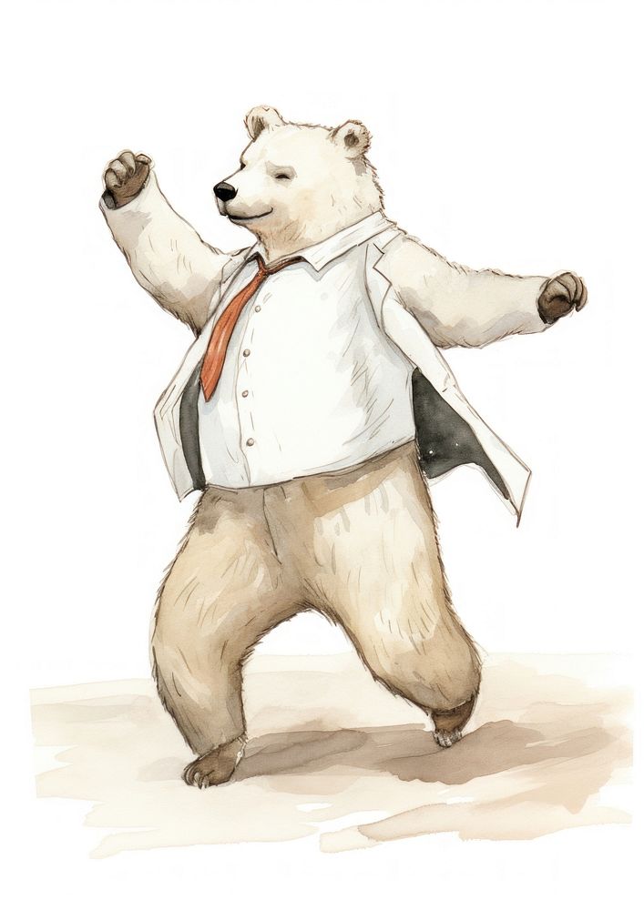 Bear dancing ballet style pen | Premium Photo Illustration - rawpixel