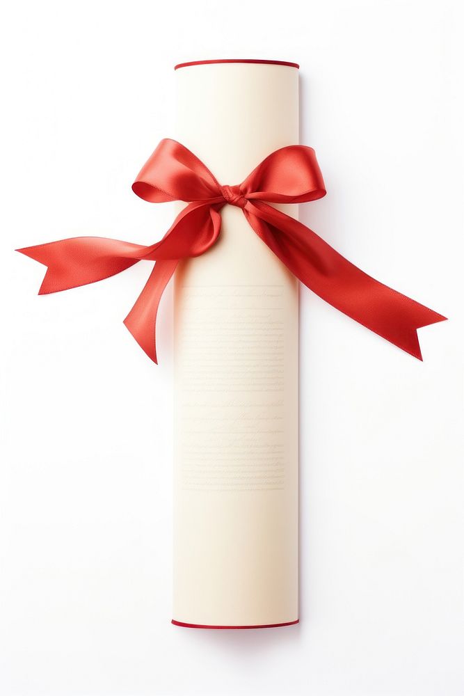 Diploma scroll cylinder ribbon red. | Premium Photo - rawpixel