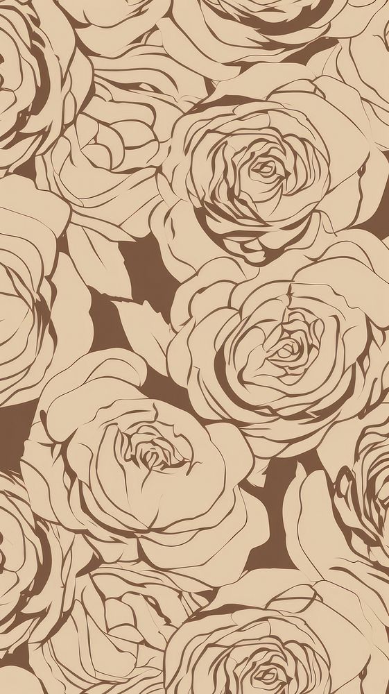 Rose flowers repeated pattern sketch | Premium Photo Illustration ...