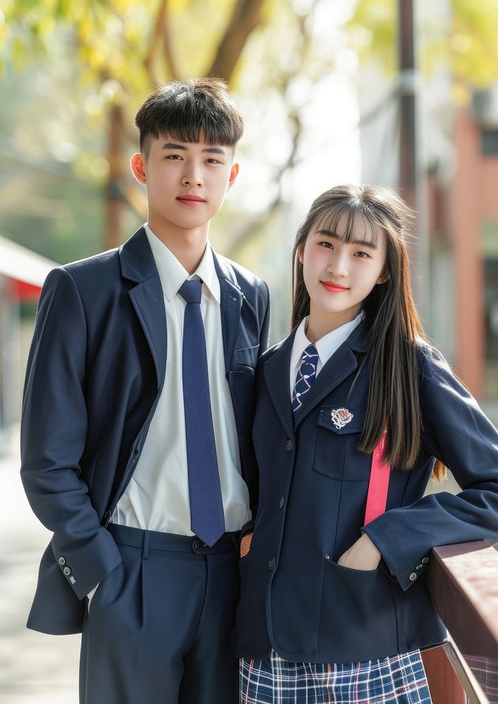 Chinese high school student standing | Premium Photo - rawpixel