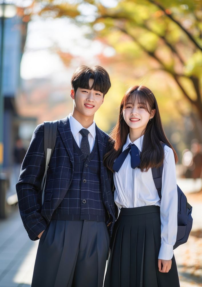 Korean high school student standing | Premium Photo - rawpixel