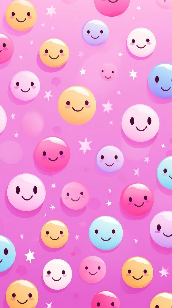Cute little smiley backgrounds pattern | Premium Photo Illustration ...
