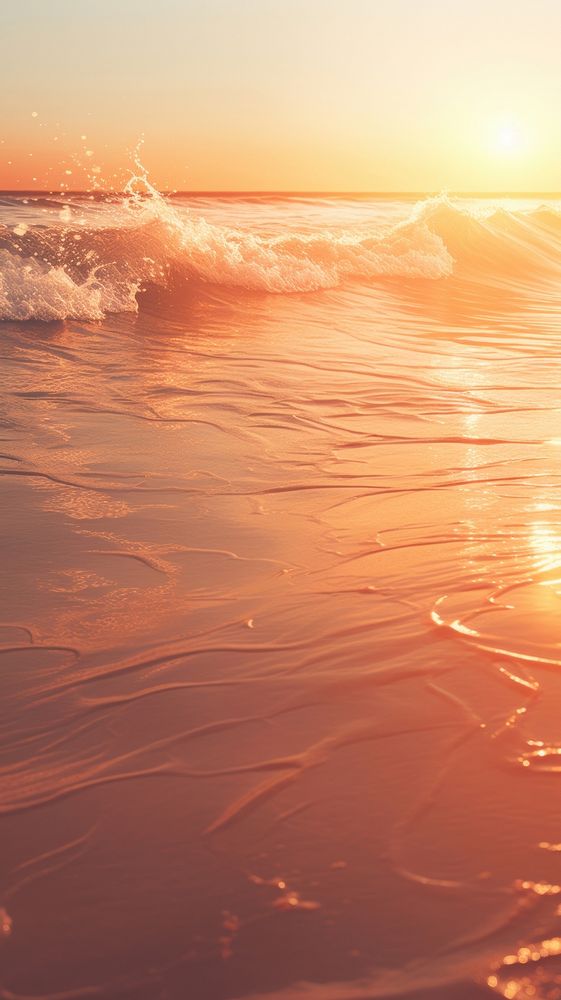 Calming beach waves sunset sunlight | Free Photo - rawpixel