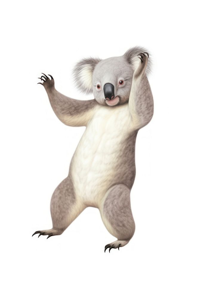 Koala dancing wildlife drawing mammal. | Free Photo Illustration - rawpixel