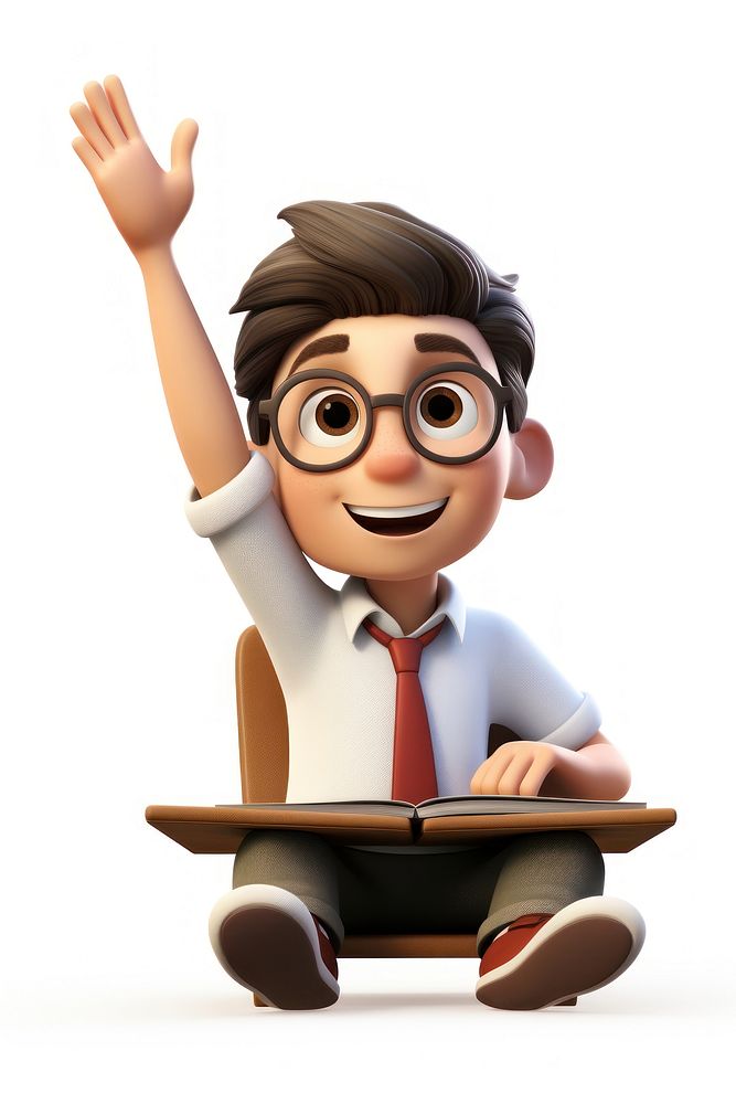 Student cartoon hand white background. | Premium Photo Illustration ...