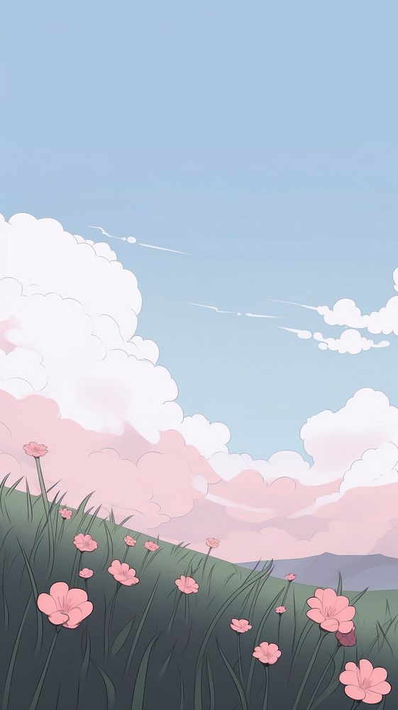 Flower field landscape backgrounds outdoors | Premium Photo ...