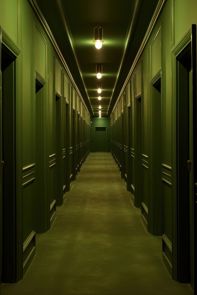 Green hallway vintage hotel architecture | Free Photo - rawpixel