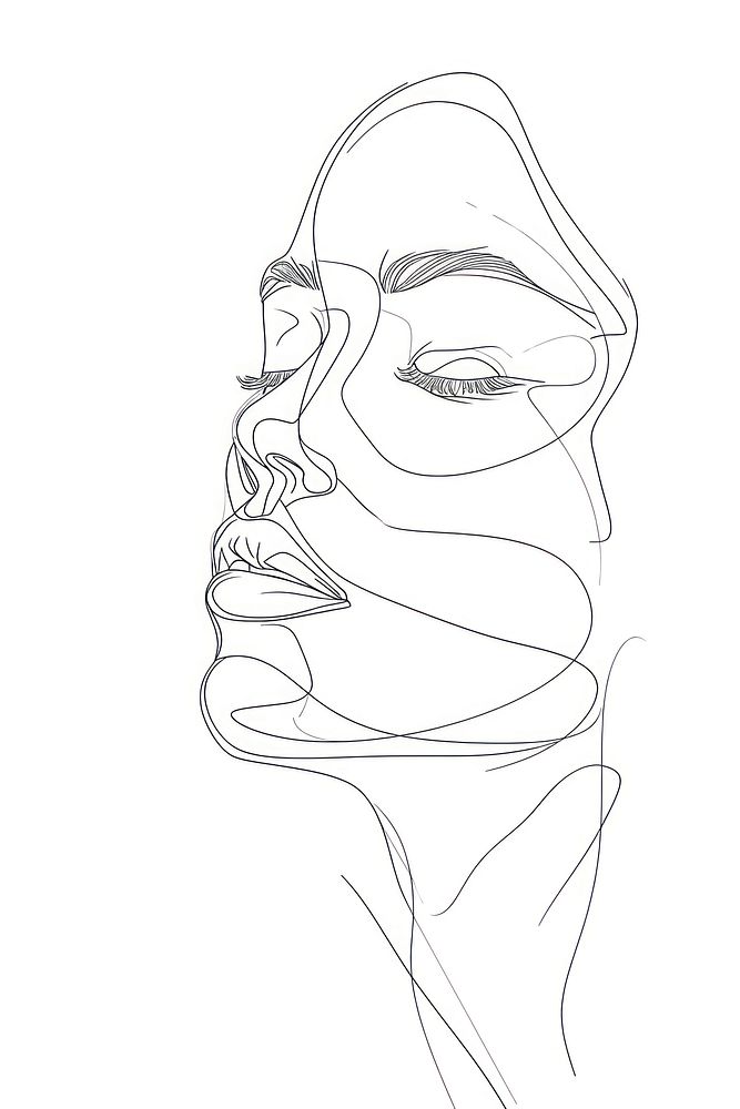 Drawing sketch line face. | Premium Photo Illustration - rawpixel