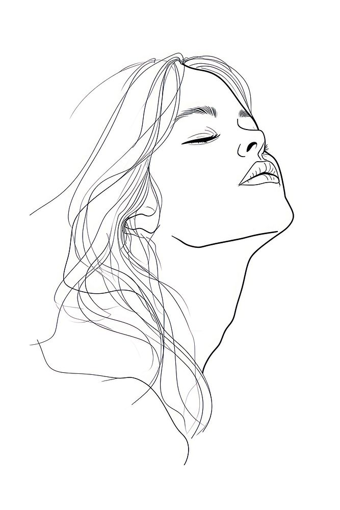 Simple line art woman drawing | Free Photo Illustration - rawpixel