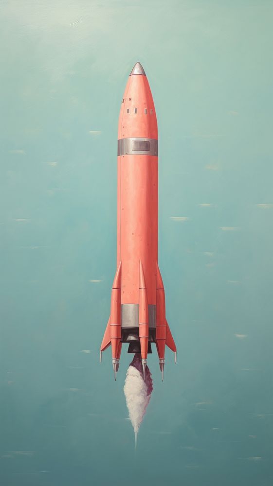 Minimal space cute rocket missile | Free Photo Illustration - rawpixel