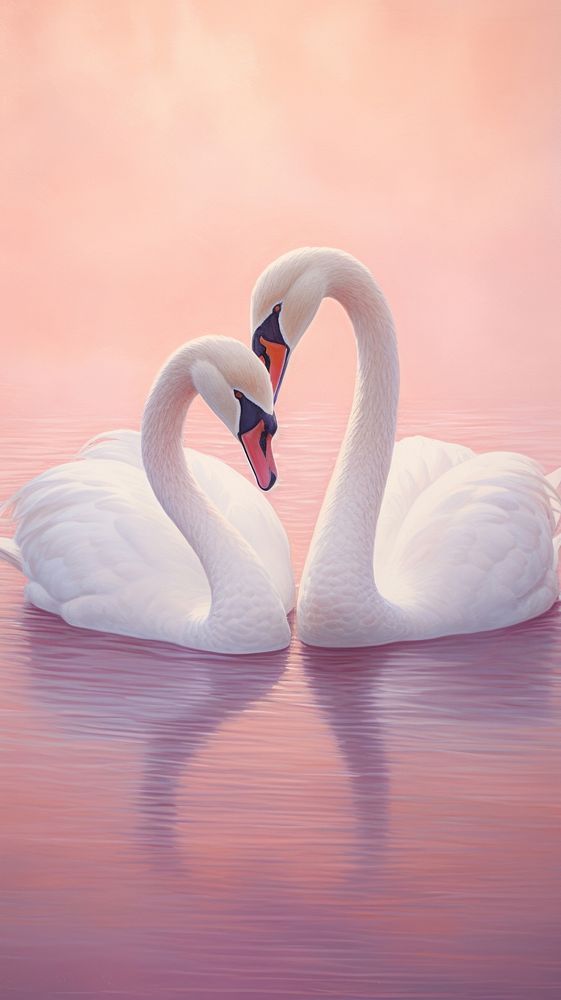 Minimal space two swan animal | Free Photo Illustration - rawpixel