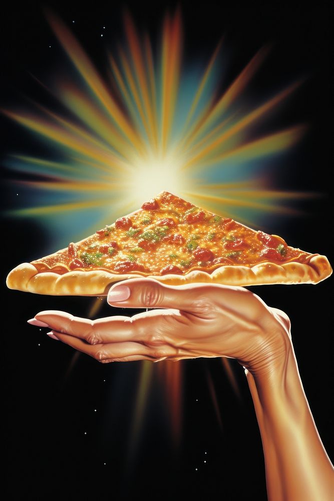 Pizza holding food hand. | Free Photo Illustration - rawpixel