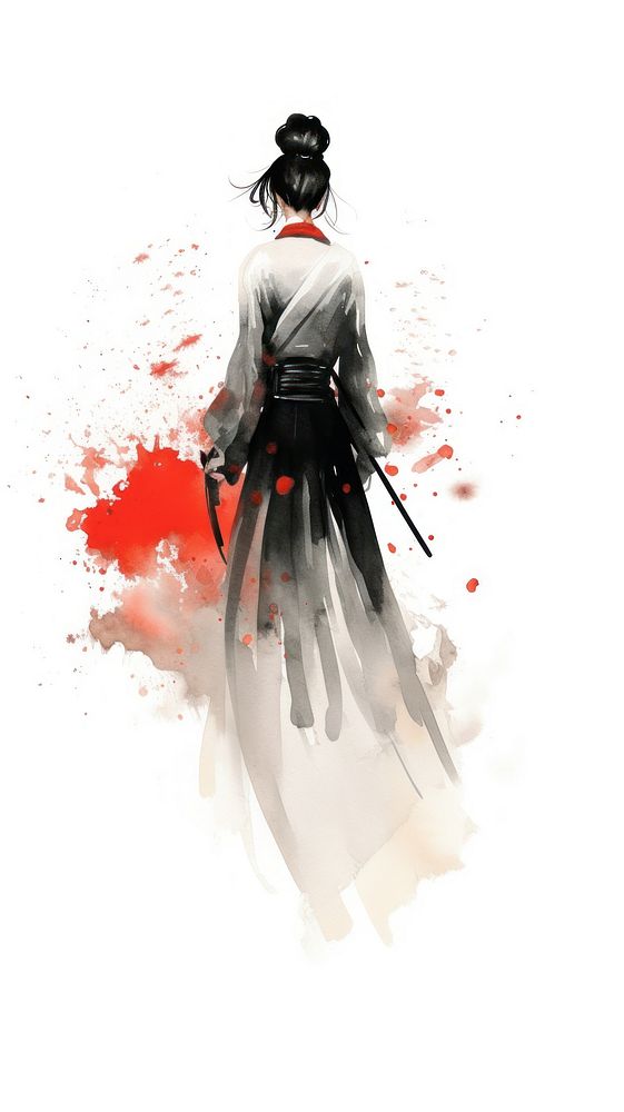 Samurai female adult robe. | Premium Photo Illustration - rawpixel