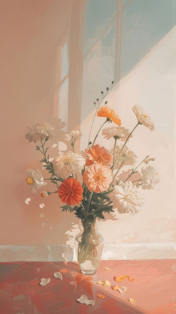 Painting flower window plant. | Premium Photo Illustration - rawpixel