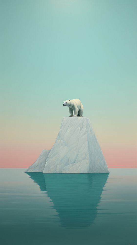 Polar bear iceberg wildlife outdoors | Premium Photo Illustration ...