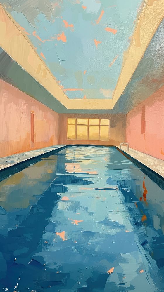 Painting swimming pool swimming pool. | Premium Photo Illustration ...