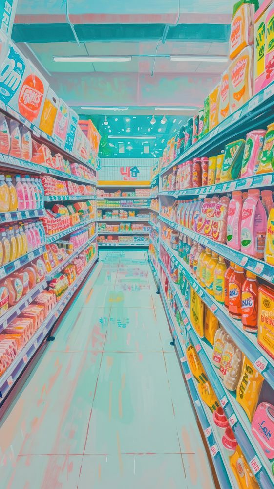 Shelves supermarket aisle architecture arrangement. | Premium Photo ...