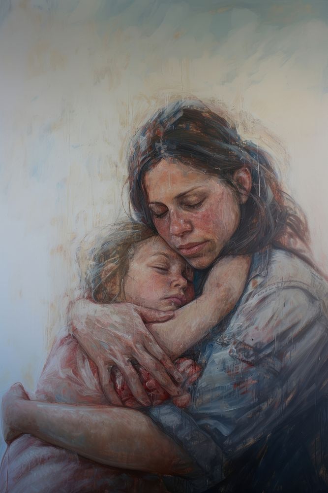 Mother painting portrait adult. | Premium Photo Illustration - rawpixel