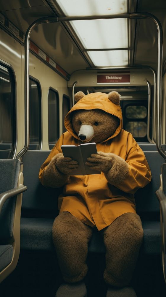 man bear cosplay reading book | Premium Photo - rawpixel