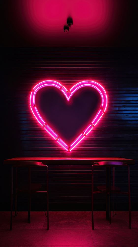Heart shape neon light sign. | Premium Photo - rawpixel