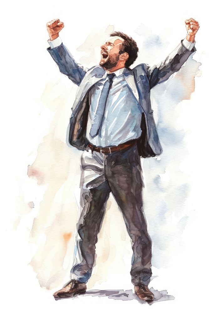 Businessman celebrating victory portrait adult | Free Photo ...
