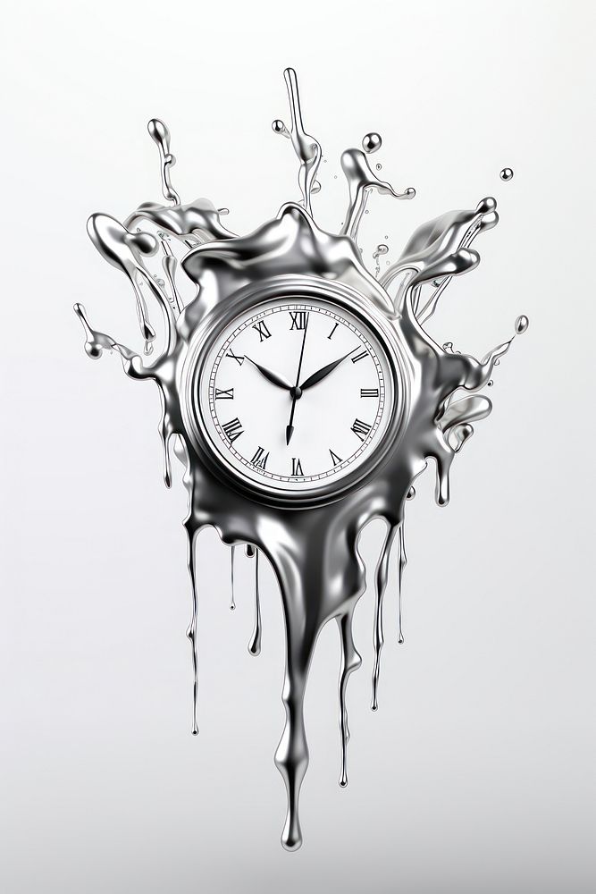 Clock melting splattered monochrome splashing. | Premium Photo ... Clock melting splattered monochrome splashing. | Premium Photo ...