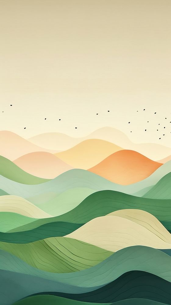 Minimal simple grassy hills abstract | Premium Photo Illustration ...