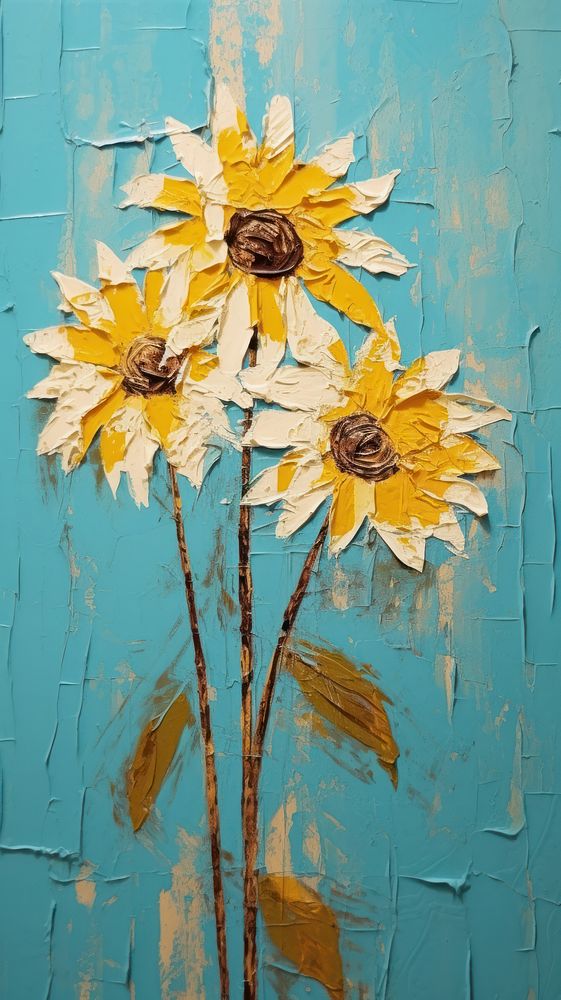 Minimal simple sunflowers wall art | Free Photo Illustration - rawpixel