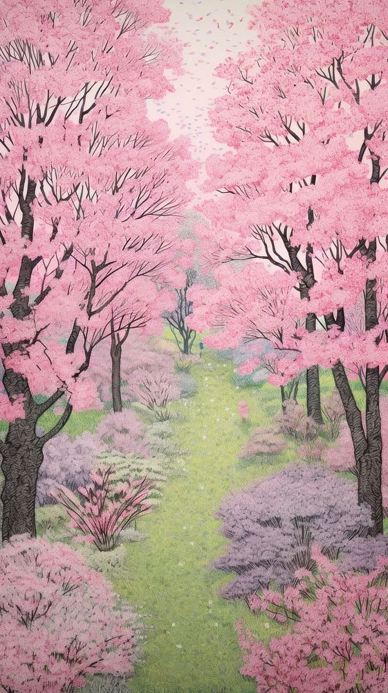 Flower tree landscape outdoors | Free Photo Illustration - rawpixel