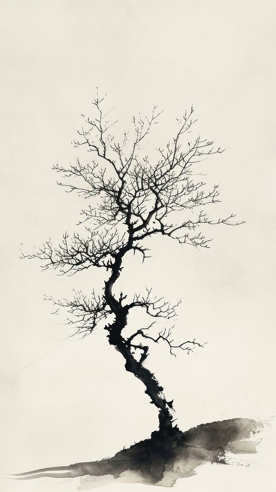 Tree silhouette drawing sketch. | Premium Photo Illustration - rawpixel